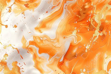 Abstract Fluid Art In Orange And White Graphic By Sun Sublimation