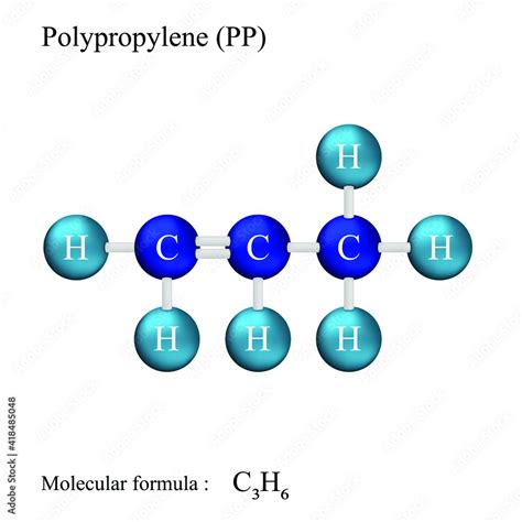 Lewis Structural Formula Of Polypropylene Pp Molecular Formula Stock