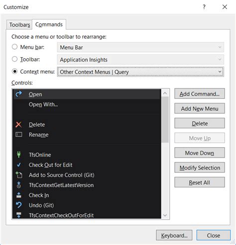 Windows How To Remove Elements From The Context Menu In Visual Studio Stack Overflow