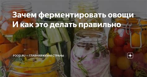 Зачем ферментировать овощи И как это делать правильно — Главная кухня страны Дзен