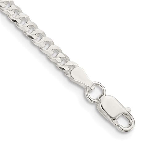 Sterling Silver 315mm Flat Curb Chain Unclaimed Diamonds