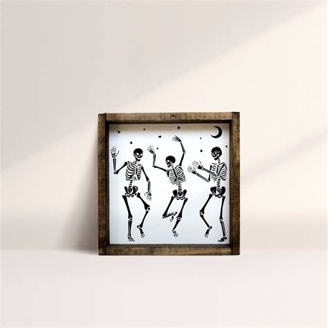 Dancing Skeletons Mini Wood Sign Williamraedesigns