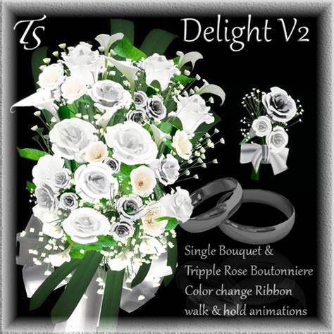 Second Life Marketplace Ts Bridal Bouquet Set 3 Fushia