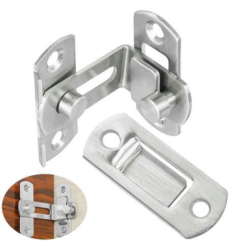 Door Latch Doors Lock 3inch 90degree Right Angle Door Latch Buckle Hasp Sliding Lock Barrel Bolt