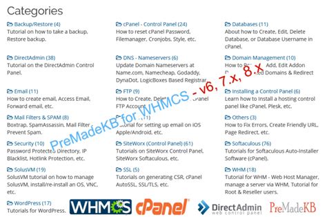 PreMadeKB WHMCS Knowledgebase Step By Step Images WHMCS Marketplace