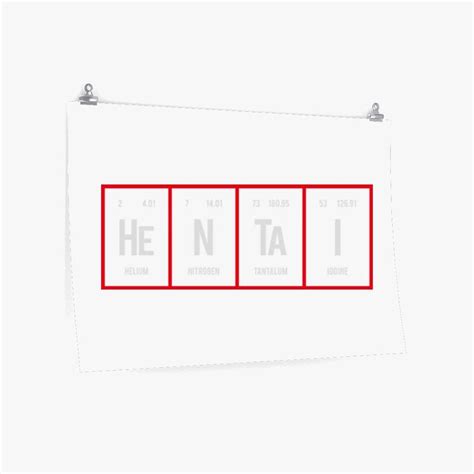 Hentai Periodic Table Of Elements Premium Horizontal Poster 18x12