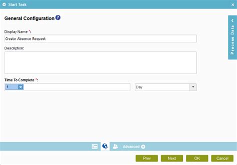 example complete the create absence request eform and activity