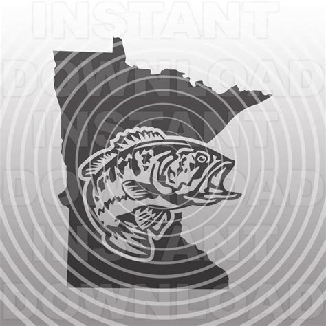 Largemouth Bass Svg Fileminnesota Bass Fishing Svg Vector Etsy