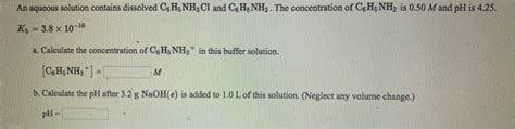solved an aqueous solution contains dissolved ce hsnh3cl and