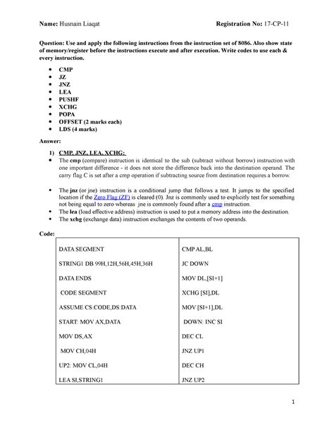 Microprocessor And Interface Assignment 2 Related To Microprocessor Question Use And Apply