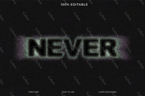 Never Font Style Text Effect Photoshop PREMIUM PSD File
