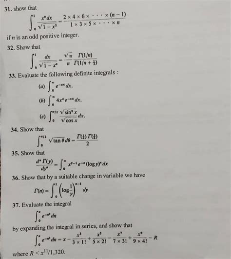 solved need answers from 31 to 37 gamma beta function
