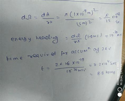 Q 12 A Point Source Of Monochromatic Light Of 1 0mw Is Placed At A Distance Of 5 0