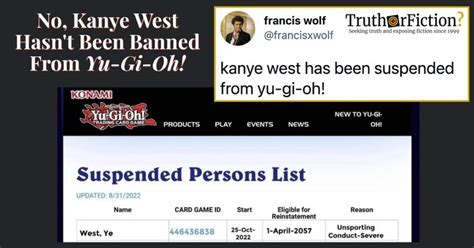 Kanye West Banned From Yu Gi Oh Tweet Truth Or Fiction