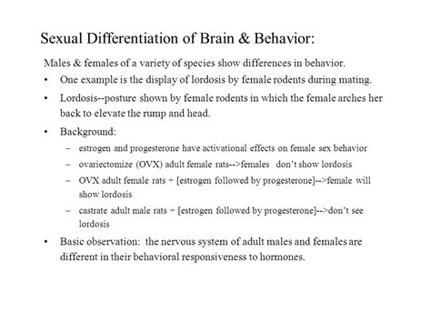 Sexual Differentiation Of Brain And Physiology Ppt Video Online Download