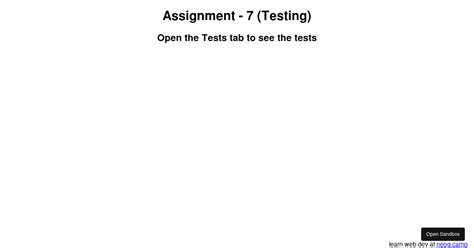 Assignment 7 Codesandbox