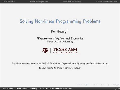 PDF Solving Non Linear Programming Problemsagecon Tamu Edu People Faculty Mccarl Bruce