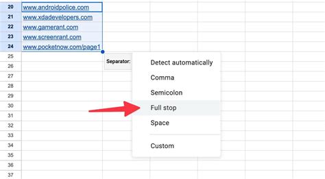 Google Sheets How To Quickly Separate Text Into Multiple Columns