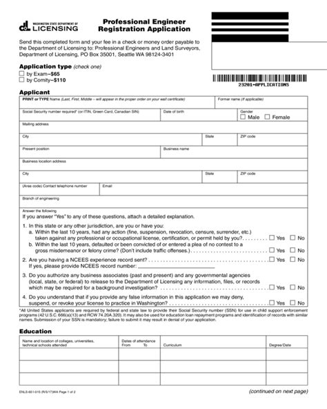Professional Engineer Registration Application Edit Fill Sign Online Handypdf
