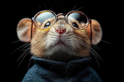 Mouse Wearing Glasses And A Sweater Stock Image Image Of Cool Fluffy