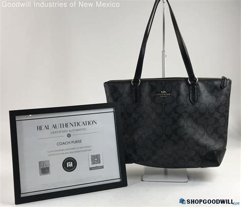 Coach Black Logo Purse With Coa