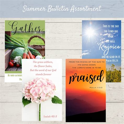 Summer Church Bulletins Covers Etsy