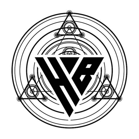 Premium Vector H B Monogram Letter Logo With Triangle Shape Design Template With Sacred