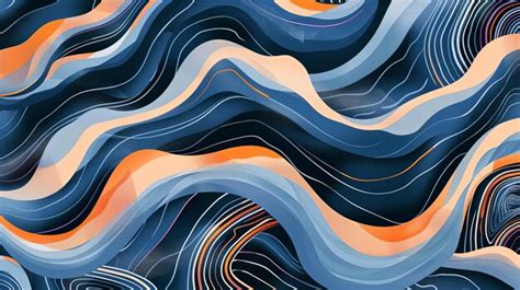 Premium Photo Abstract Forms In Wave Patterns On A Blue Background