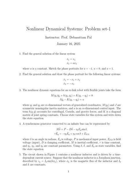 ee 613 problem set 1 pdf nonlinear system chemical equilibrium