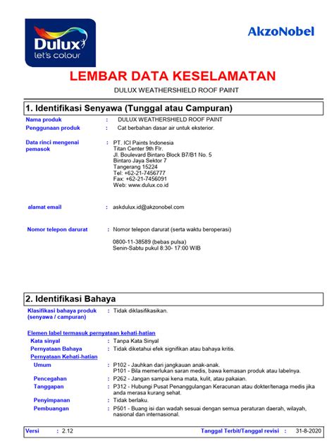 Nomor Darurat Dulux Weathershield Pdf