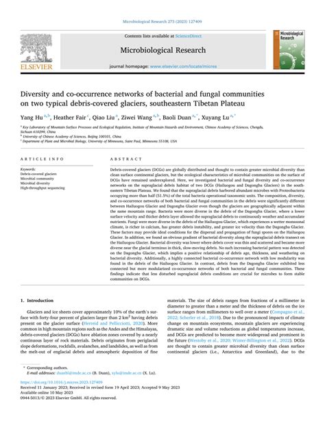 Pdf Diversity And Co Occurrence Networks Of Bacterial And Fungal
