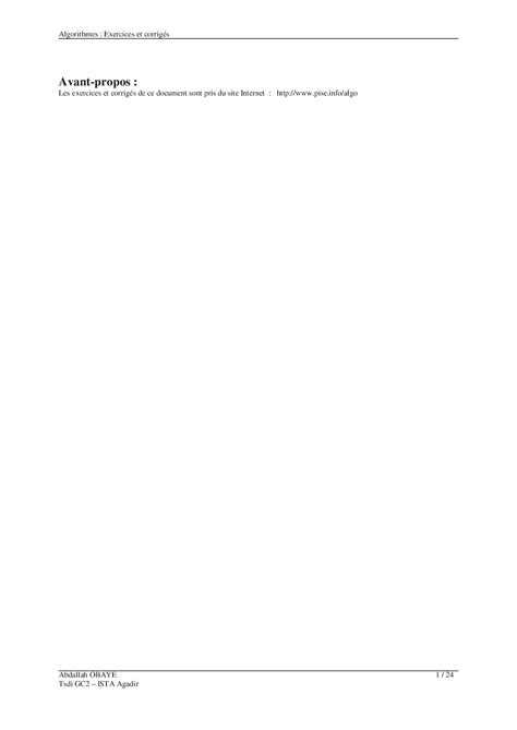 Calaméo Exercices Corriges D Algorithmique By Exosup