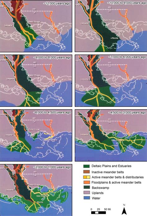 Holocene Geologic Evolution Of The Mississippi River Deltaic Plain Download Scientific Diagram