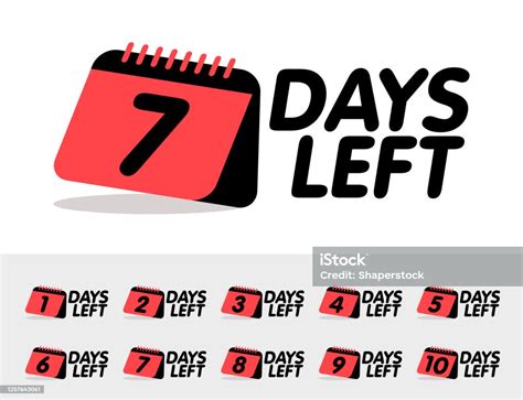 수일 왼쪽 카운트 다운 벡터 일러스트 템플릿의 집합 프로모션 판매 방문 페이지 템플릿 Ui 웹 모바일 앱 포스터 배너 전단지에 사용할 수 있습니다 개체 그룹에 대한 스톡