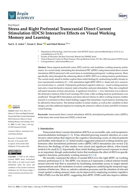 Pdf Stress And Right Prefrontal Transcranial Direct Current