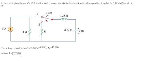 solved in the circuit given below r 12Ω ﻿and the switch