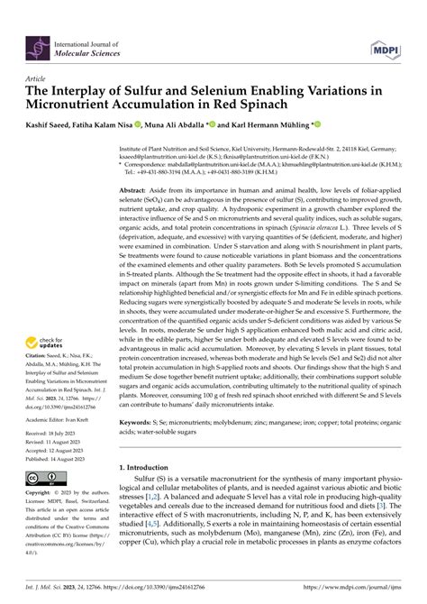 Pdf The Interplay Of Sulfur And Selenium Enabling Variations In