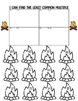 Finding The Least Common Multiple Finding The LCM Coloring And Exit Tickets