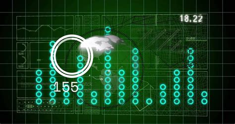 Futuristic Digital Data Visualization With Interactive Graphs