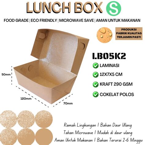 Jual Paper Lunch Box Small Lunch Box Small Lb5k2 12x7x5 Cm Shopee Indonesia