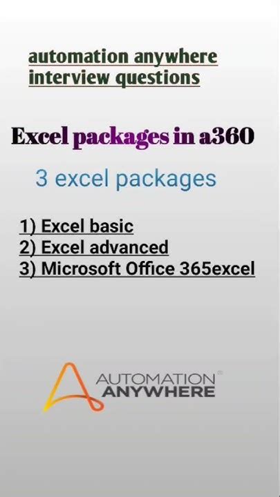 Excel Packages In Automation Anywhere A360rpa Excel Package