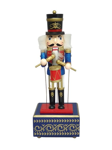 Classic Nutcracker Musical Box Drum Blue