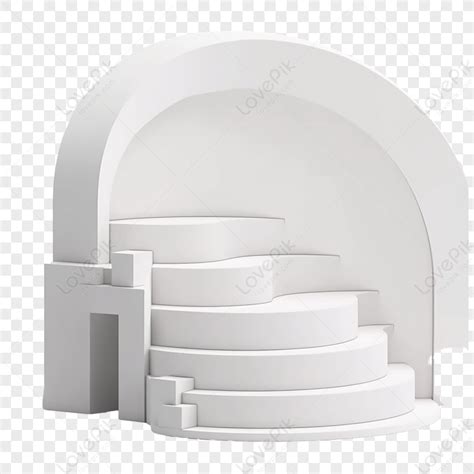 3d 흰색 빈 연단 스탠드는 현재 제품을 위한 미니멀한 받침대 또는 쇼케이스 장면을 표시하고 모형으로 만듭니다 Png 일러스트 무료 다운로드 Lovepik
