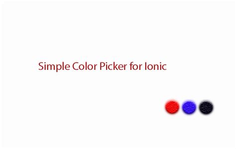 simple color picker ionic marketplace