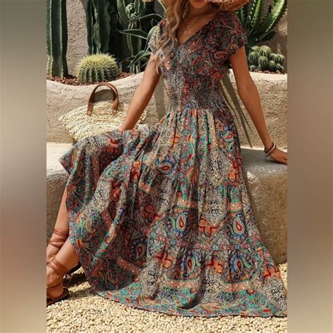Dresses Women Boho Paisley Dress Size Us 4 Small Poshmark
