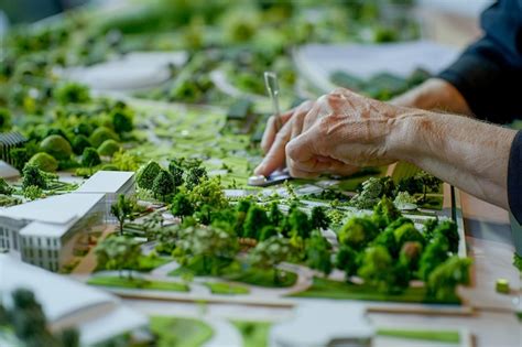 Architect Designing A Greenery Model Premium Ai Generated Image