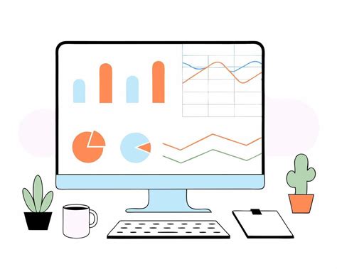 Work Environment Data Analyst Workplace Flat Style 54759272 Vector