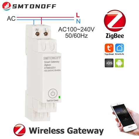 tuya zigbee wireless gateway hub ac100~240v 50 60hz din rail smart home