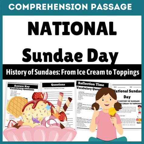The History Of Sundaes Reading Passage And Comprehension Questions Activities