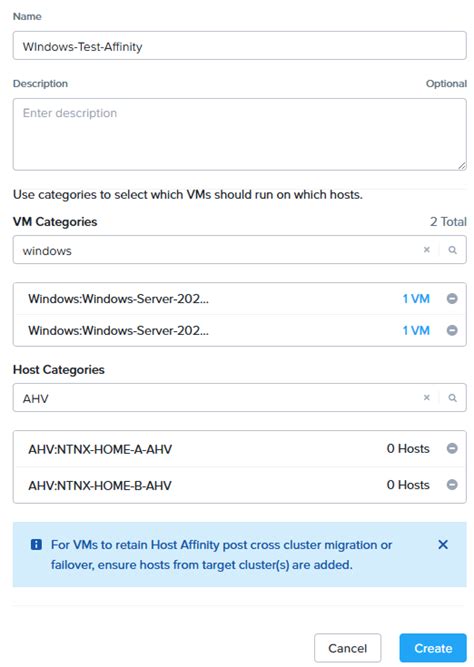 [nutanix]prism centralからvm host affinity policesを試してみた